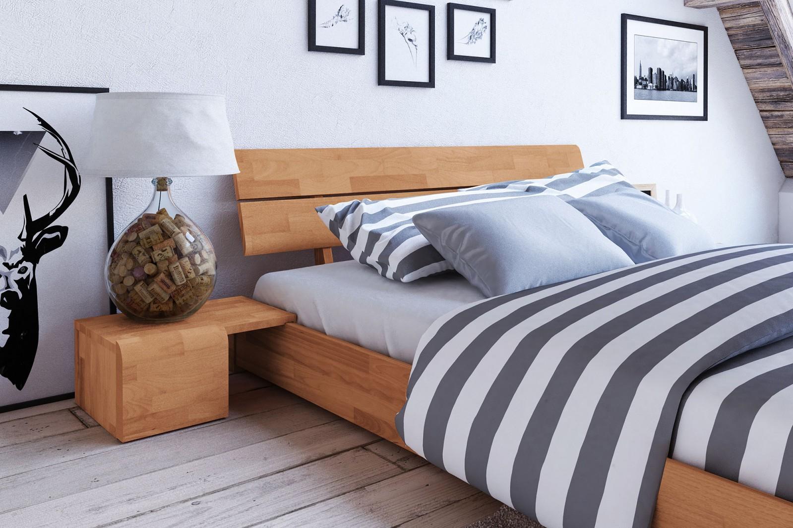 Łóżko SETI niskie z litego drewna LOZ1101 · sklep meblowy The Beds